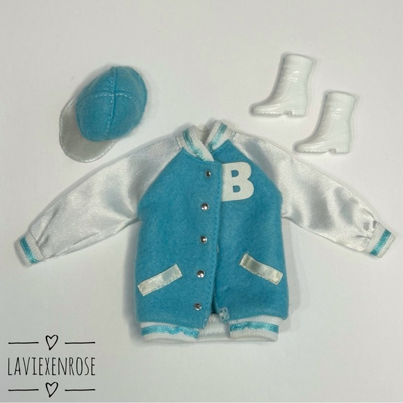 Mattel | Toys | 996 Barbie Fashion Avenue Blue Varsity Jacket Outfit ...